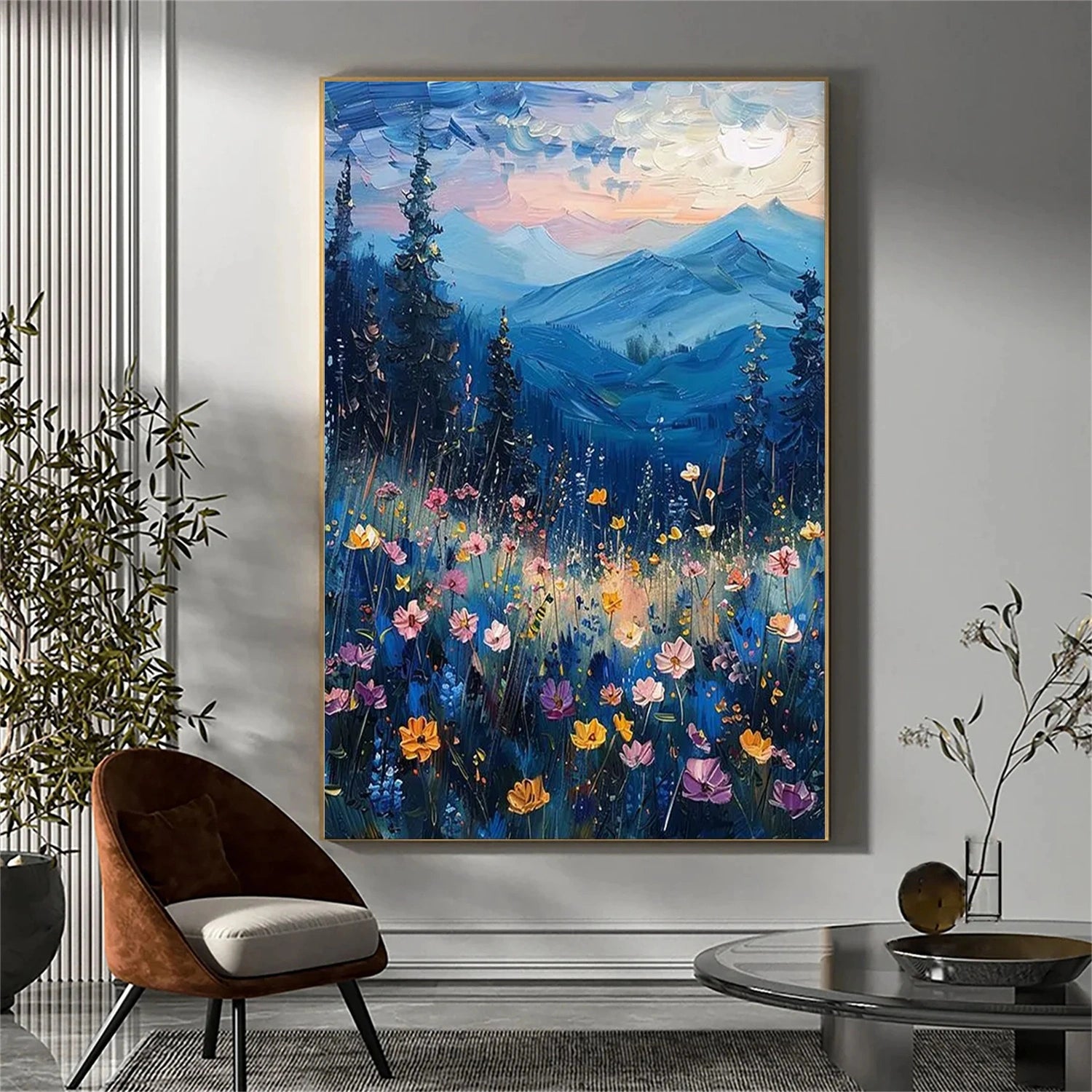 Colorful Tree And Flower Painting #TF107