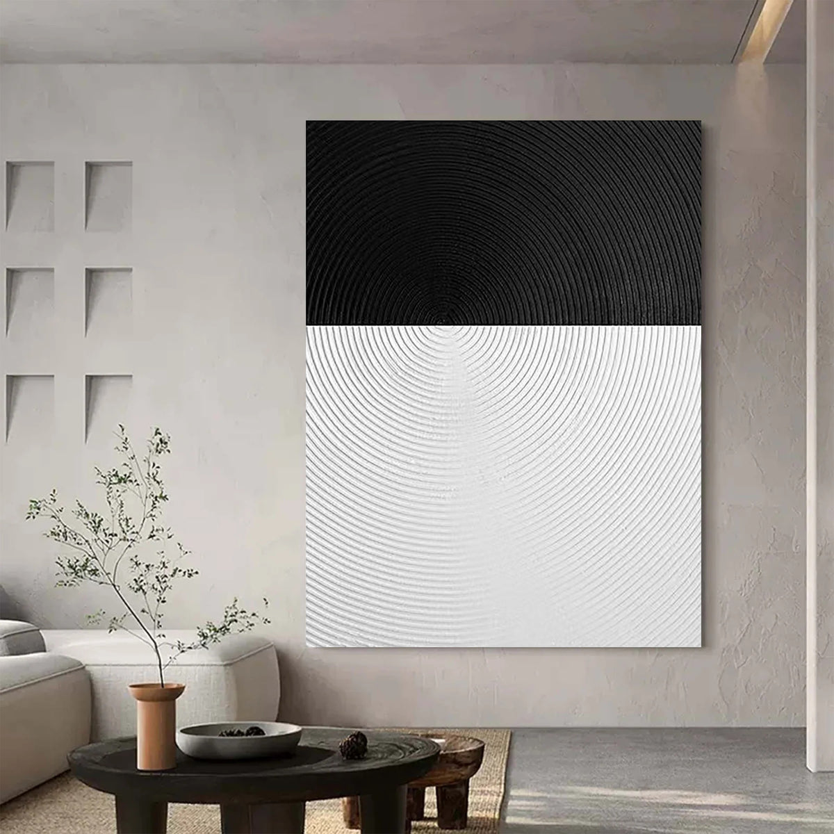 Zoes Deco Original Hand-Painted Abstract/Minimalist/White Textured ...